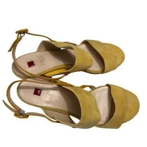 Vintage | Shoes | Hogl Suede Slingback Block Heel Sandals Two Tone Made ...